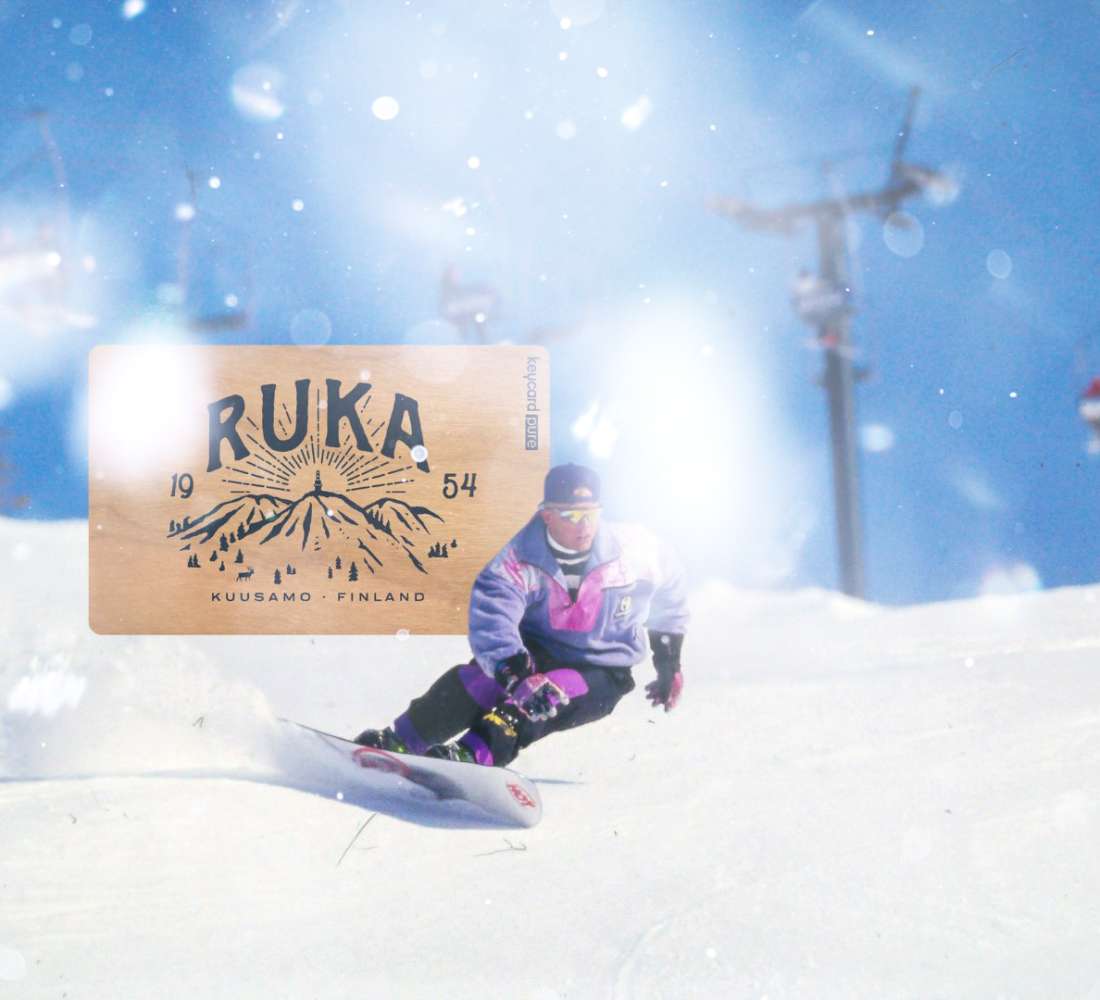 Wooden Ruka ski card